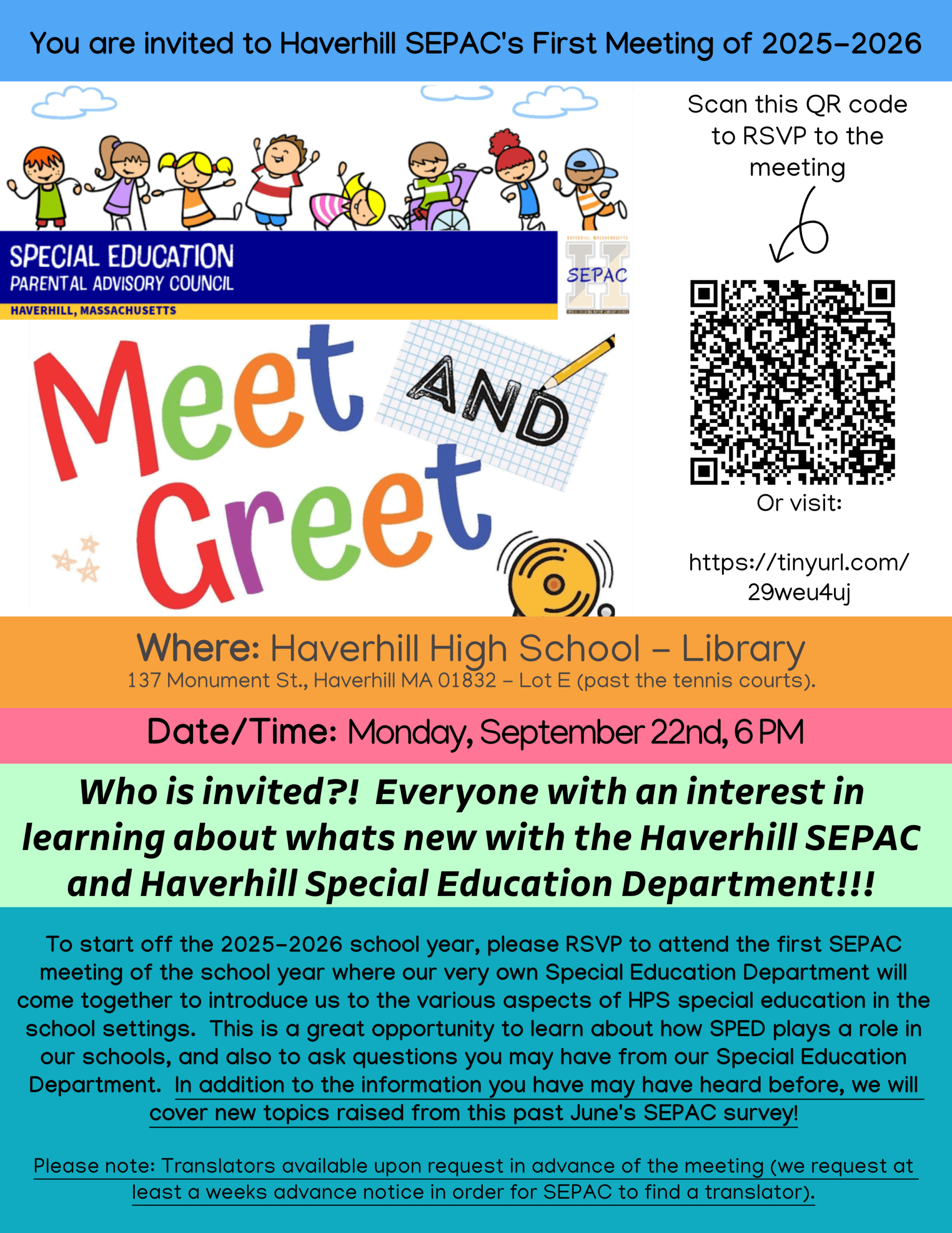 Haverhill SEPAC First Meeting of 2025-2026 - Greenleaf Academy